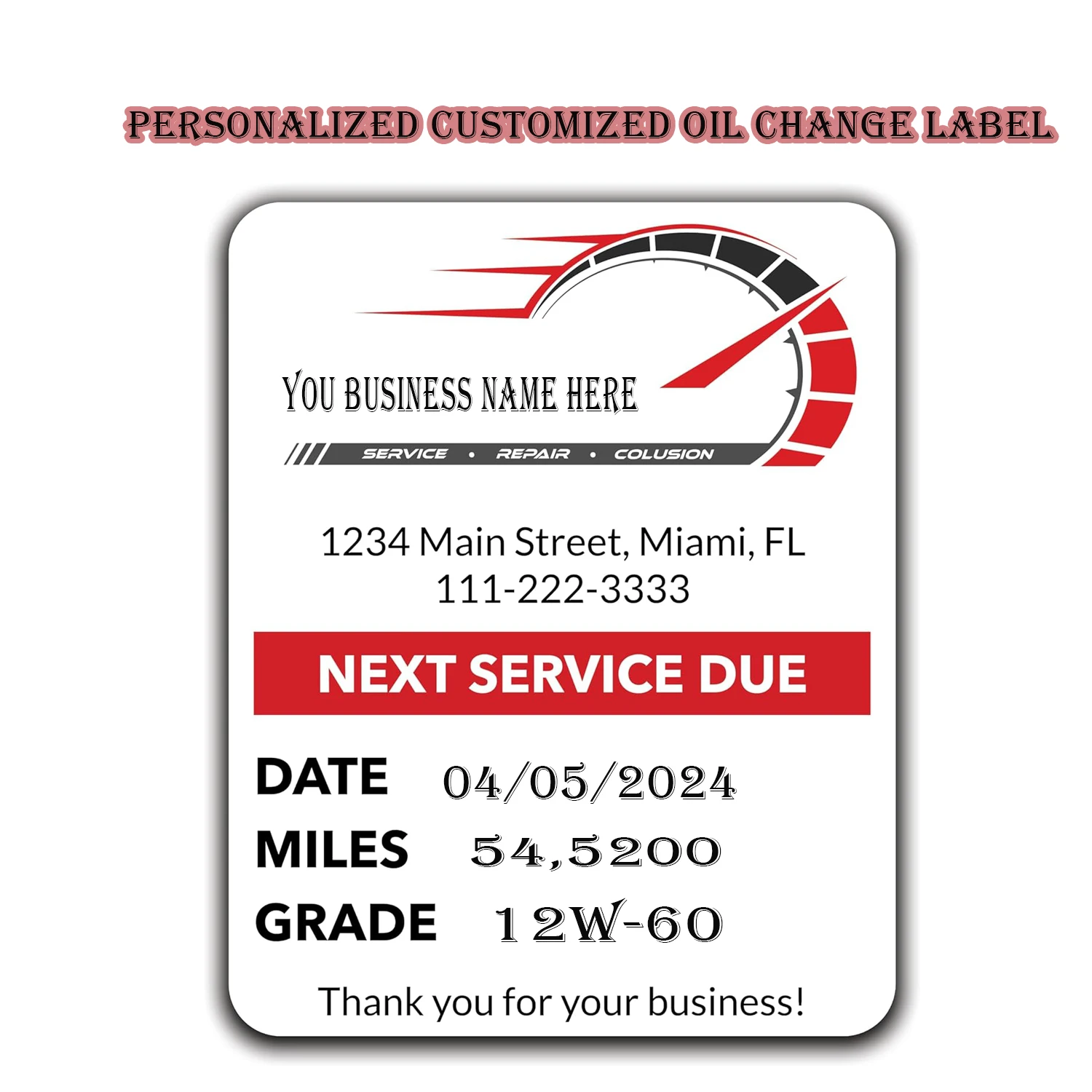 Custom-Oil-Change-Stickers-with-Your-Logo-Personalized-Oil-Change ...