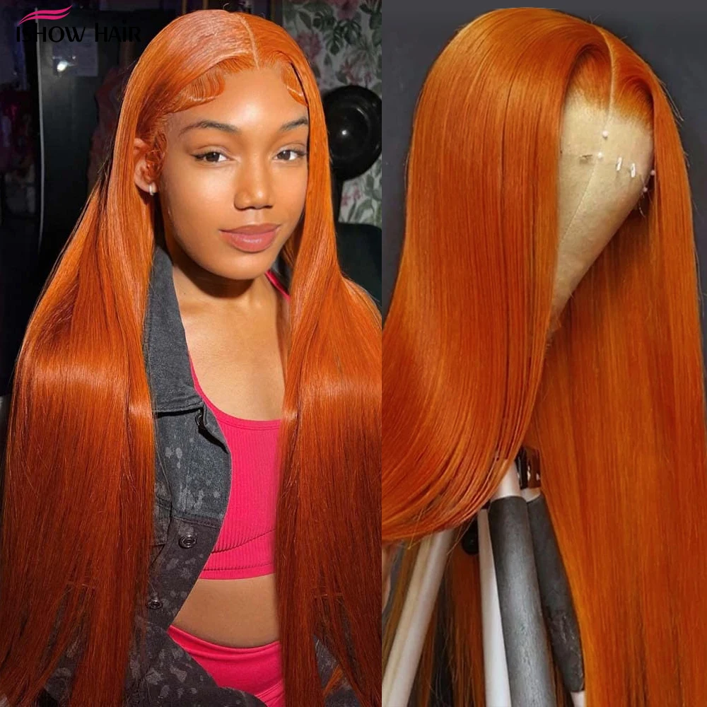 Ishow-30inch-13x4-13x6-Ginger-Lace-Front-Wigs-Human-Hair-Bone-Straight ...