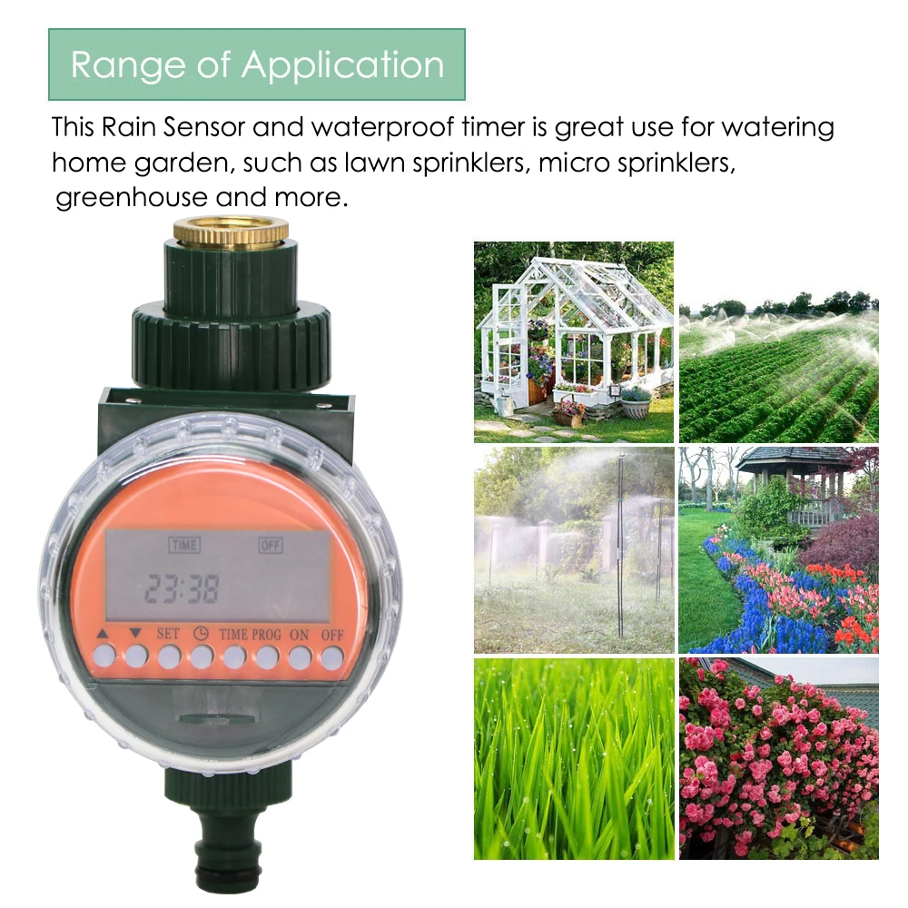 Programmateur arrosage,Capteur de pluie d'irrigation de jardin,minuterie d'eau LCD,irrigateur ...