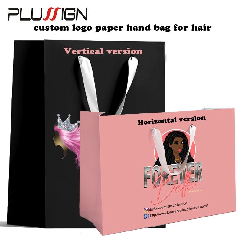 Custom Satin Bags Logo Wig | Custom Logo Hair Packaging Bags - 36cm ...