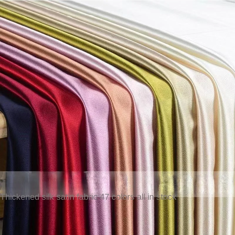 Thickend Micro Elastic Satin Fabric By The Meter for Sewing Hanfu Suits ...