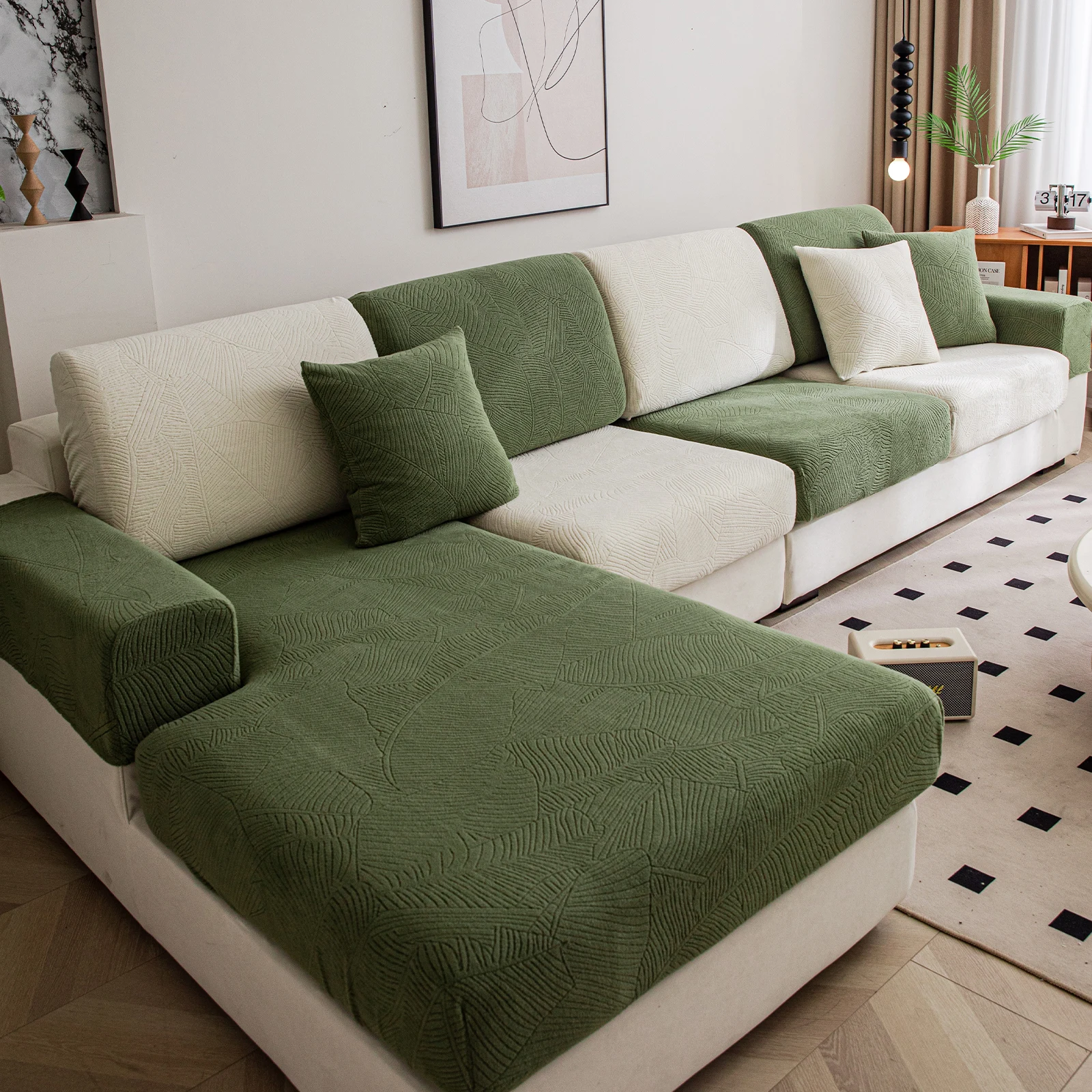 Banana-Leaf-Jacquard-Fabric-Sofa-Cloth-Cover-Polar-Fleece-Living-Room ...