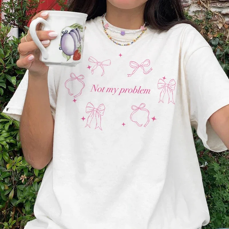 Pink Bow T-Shirt – Not My Problem – Khali Bloom