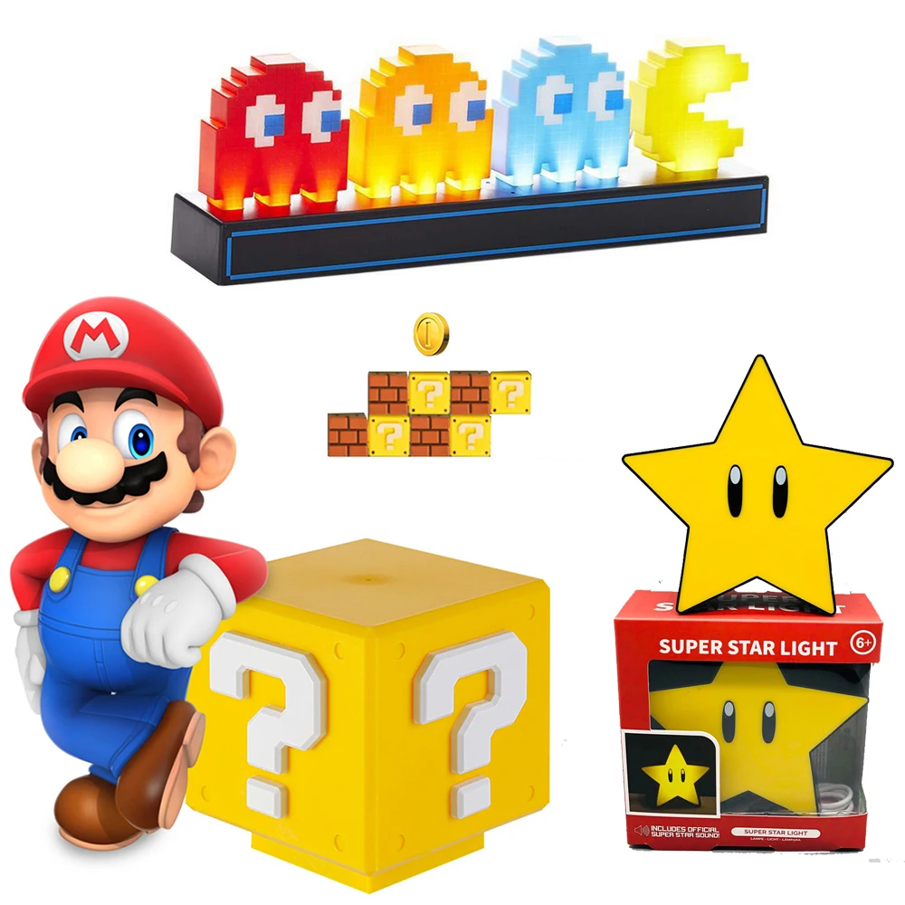 Super-Mario-Pac-Man-LED-Night-Lights-Colorful-Pixel-Game-3D-Icon-Lamp ...