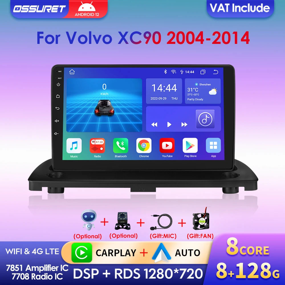 9'' 2din Carplay For Volvo XC90 2004-2014 Android 12 Car Radio ...