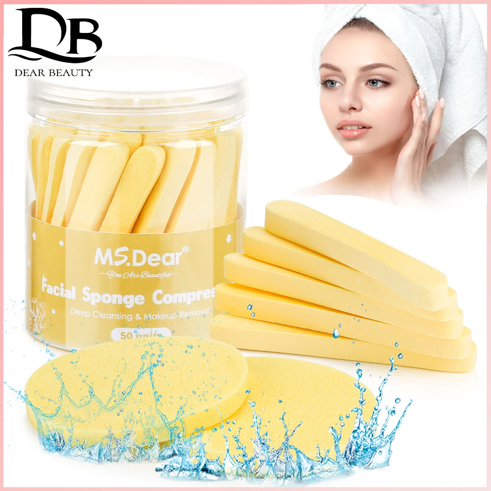 50Pcs-Cosmetic-Puff-Compressed-Cleaning-Sponge-Mask-Clean-Washing-Pad ...
