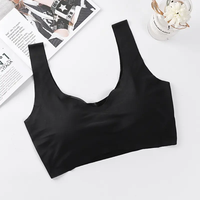 Women-s-Traceless-Tank-Top-Bra-With-Chest-Pad-No-Steel-Ring-Sleep-Bra ...