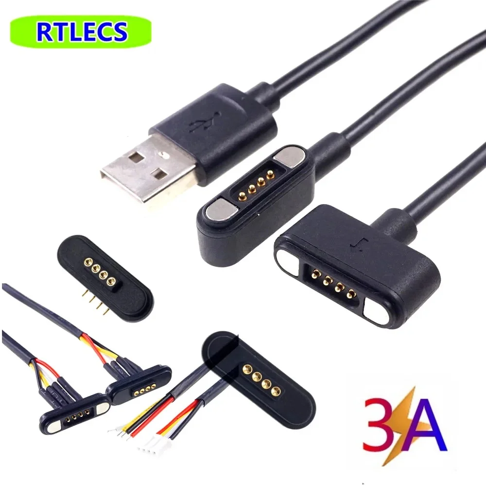 1-Pc-3A-12V-Magnetic-Pogo-Pin-Connector-4-Positions-Cable-Wires-Pitch-2 ...