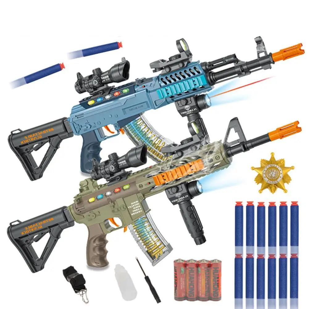 Electric Infrared Gun Toy Ak47 Infrared Smoke Soft BulletGun Toy With Sound Light Effect Gifts ...