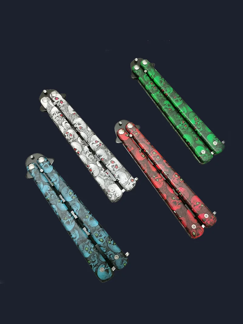 Folding-Butterfly-Knife-Unsharpened-Beginner-Training-Hands-Throwing ...