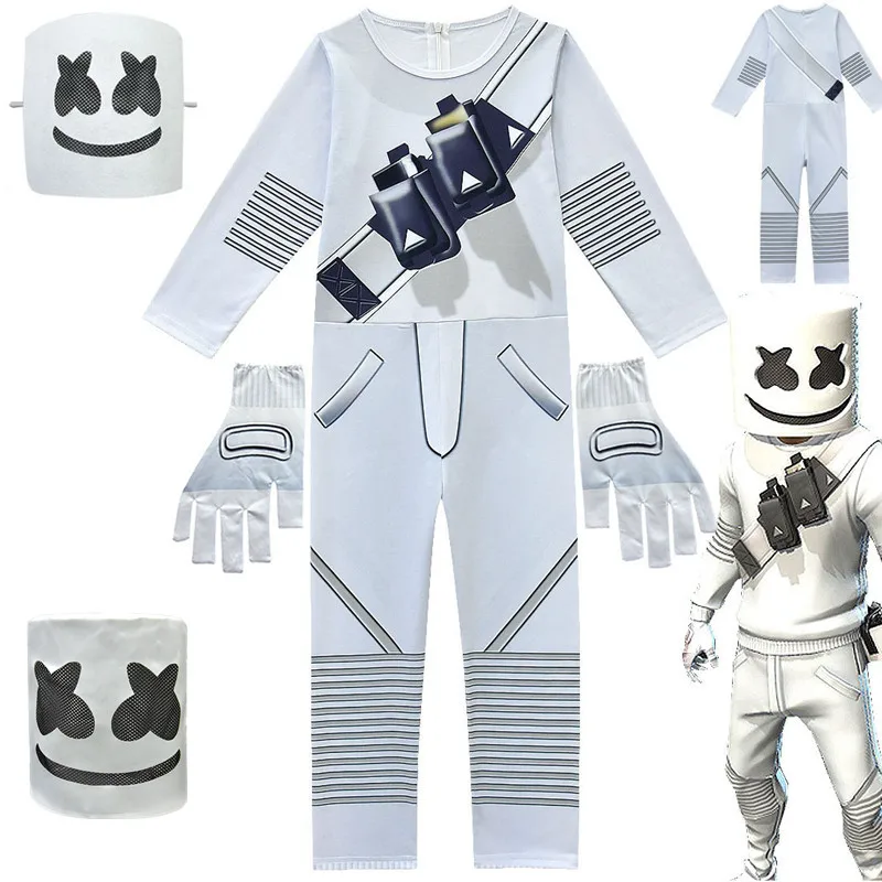 Halloween Kids Popular DJ M-Marshmellos Cosplay Costume with Mask Boys ...