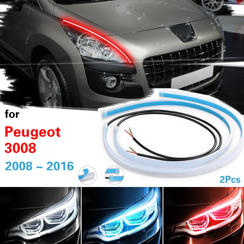2pcs-Drl-LED-Lighting-Strip-Daytime-Running-Lights-Flexible-Waterproof ...