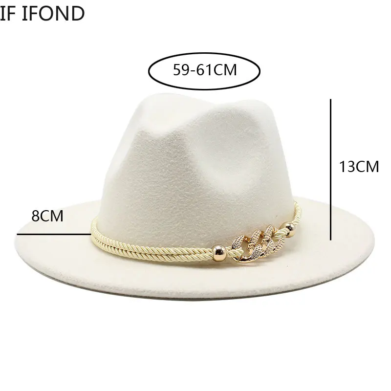 Fascinator-White-Fedora-Hats-For-Women-59-61CM-Big-Size-Men-Party ...