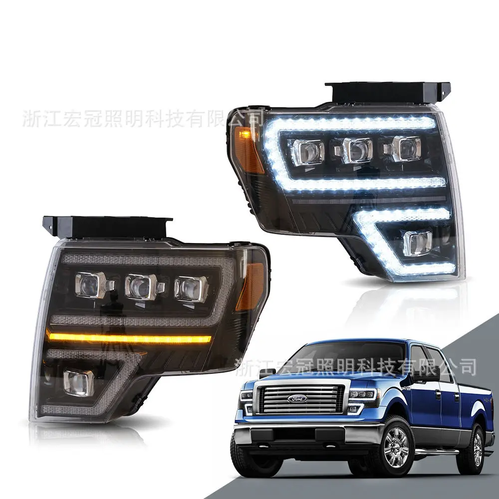 Car-Led-Head-Lights-Dynamic-Streamer-Turn-Signal-Indicator-For-Ford ...