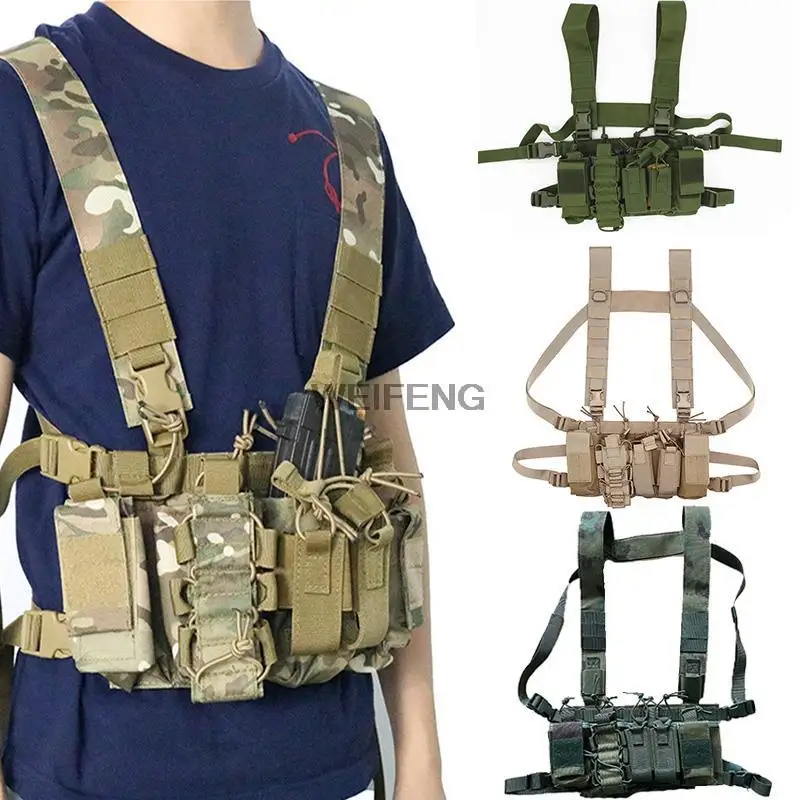 Tactical-Chest-Rig-Bag-Molle-Airsoft-Vest-with-Magazine-Pouch-Holster ...