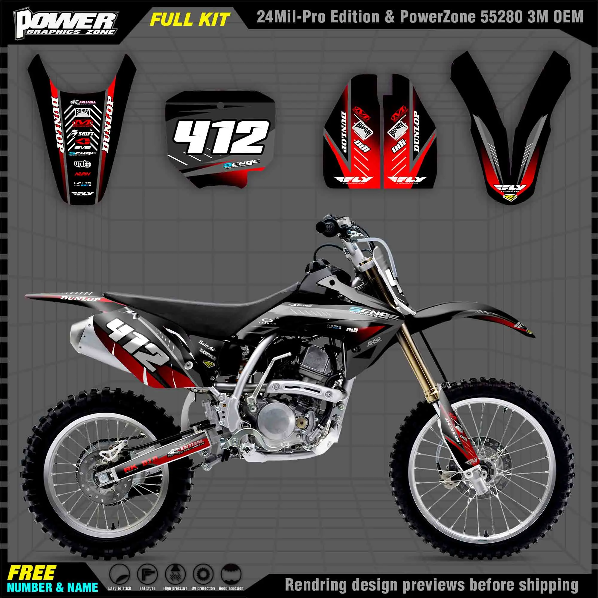 Powerzone Custom Team Graphics Backgrounds Decals Stickers Kit For ...