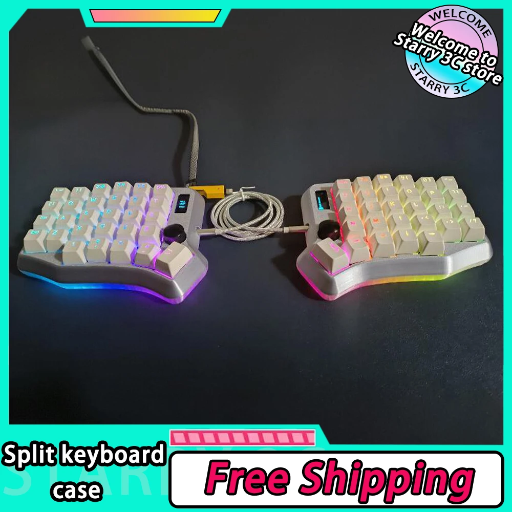 Sofle rgb split teclado caso com capa de tela acrílica ergonômico ...