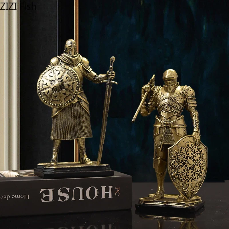 Order of Knights Creative Figures Statue Desk Decoration Heavy Armored ...