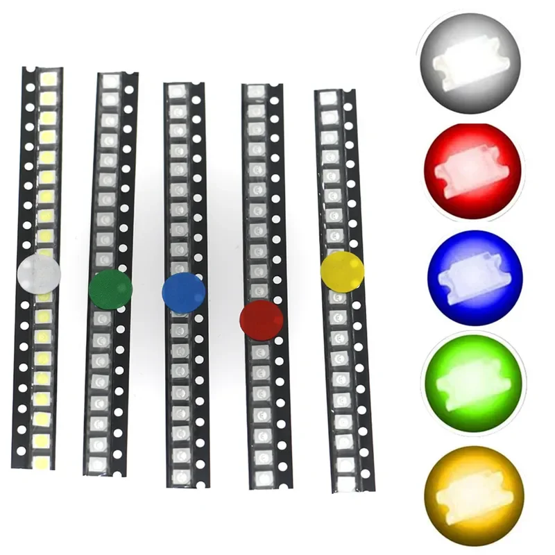 100pcs 3528 (1210) SMD LED Emitting Diode Lamp Chip Light Beads Warm ...