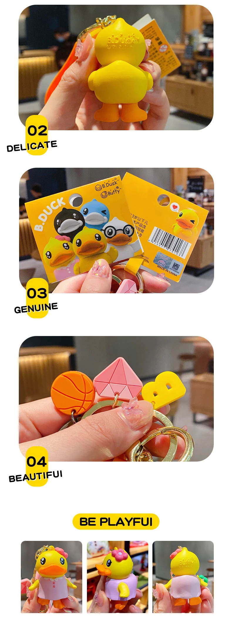 Car Keychain Genuine B.Duck Buffy Action Figure Little Yellow Duck Jun ...