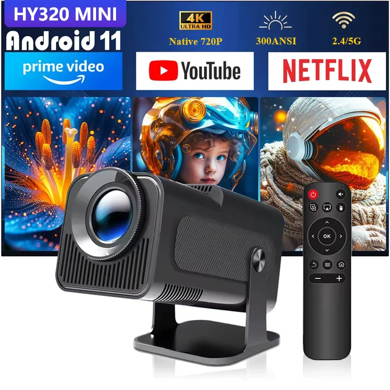 HY320 mini Native 720p Projector Android 11 Portable Home Cinema Dual ...