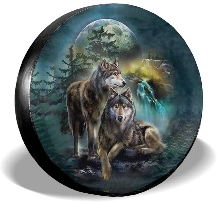 Foruidea 3D Printed Wolf Spare Tire Cover Waterproof Dust-Proof UV Sun ...