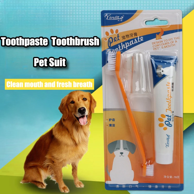 Pet-Healthy-Edible-Toothpaste-with-Toothbrush-Finger-Brush-Small-Dogs ...