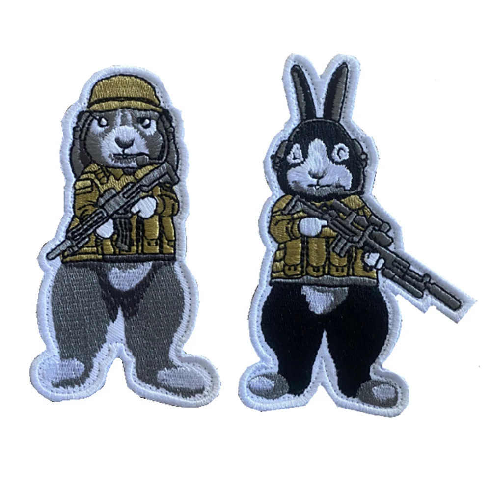 Rabbit-Embroidery-Patch-Tactical-Badge-Hook-and-Loop-Fabric-Armband ...