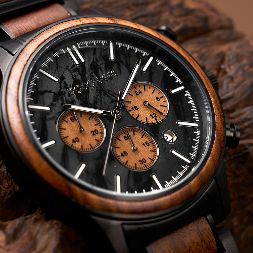 Dodo deer wood mechanical watch Men's Luxury Watch Wooden Watch ...
