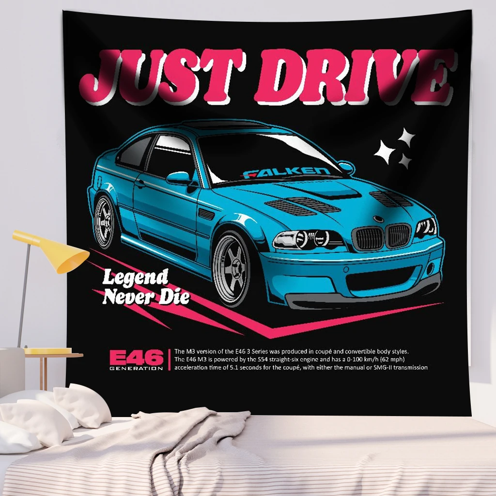 Jdm-Car-Japanese-Racing-Game-Neon-Sport-Skyline-Sunset-Tapestry-Wall ...