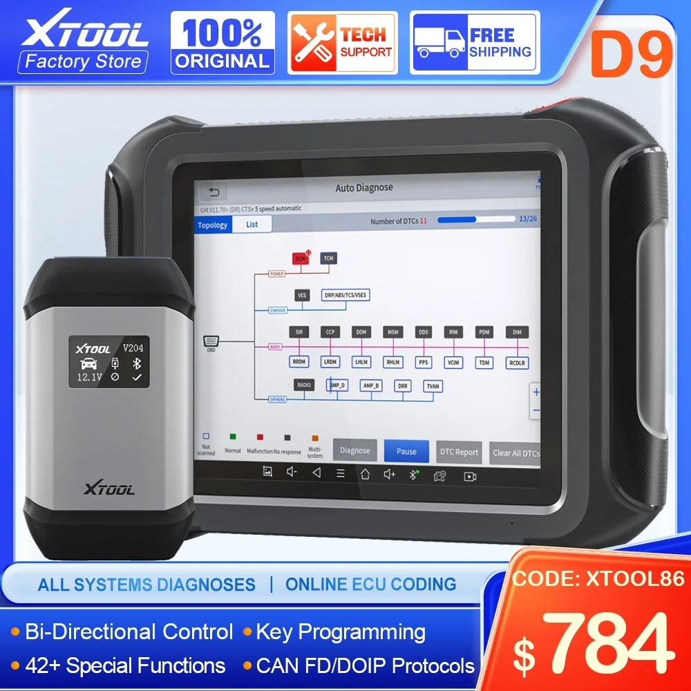 XTOOL-D9-Automotive-Scanner-Topology-Map-Key-Programming-Active-Test ...