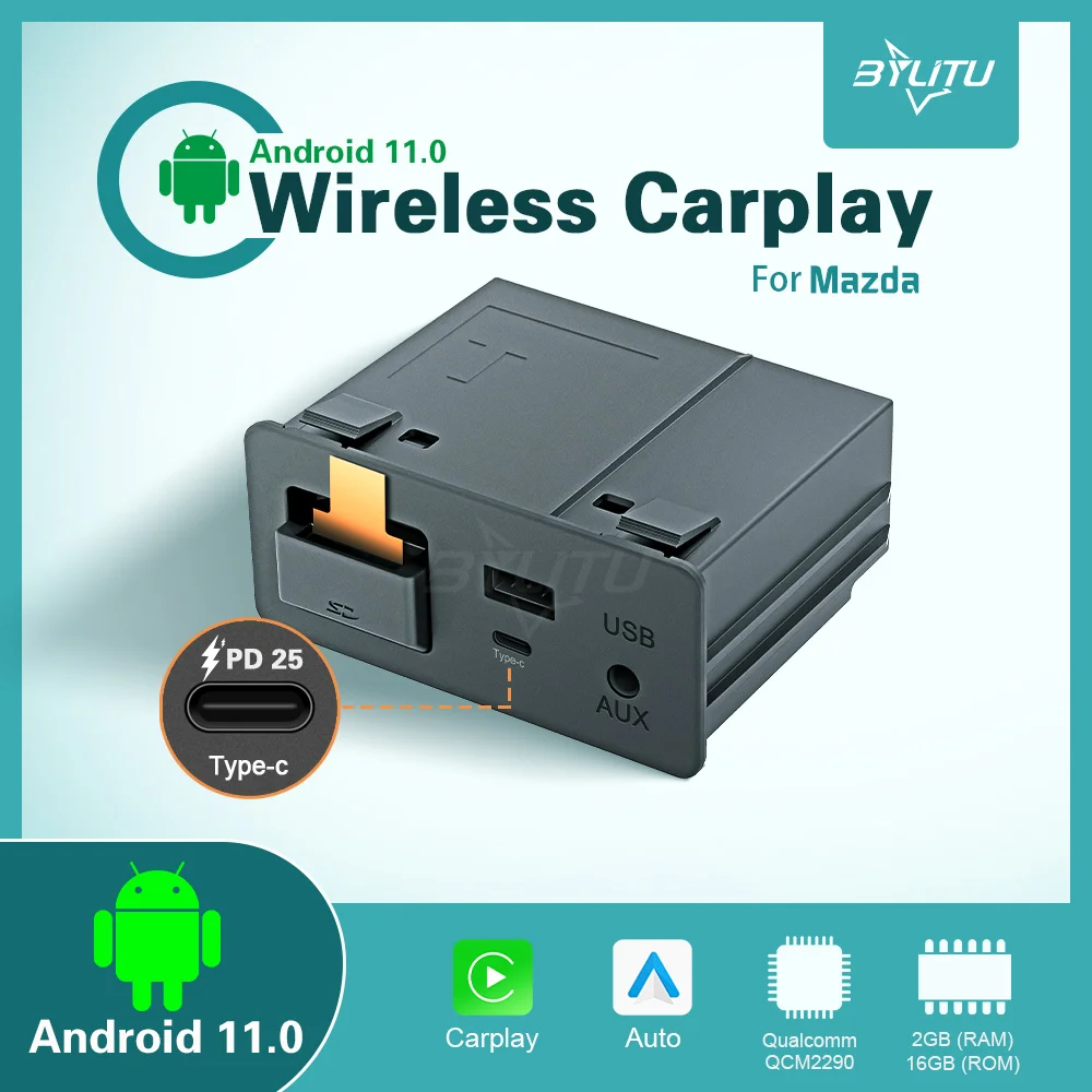 Wireless-Carplay-Box-Android-11-Type-c-Fast-Charging-Wireless-Android ...