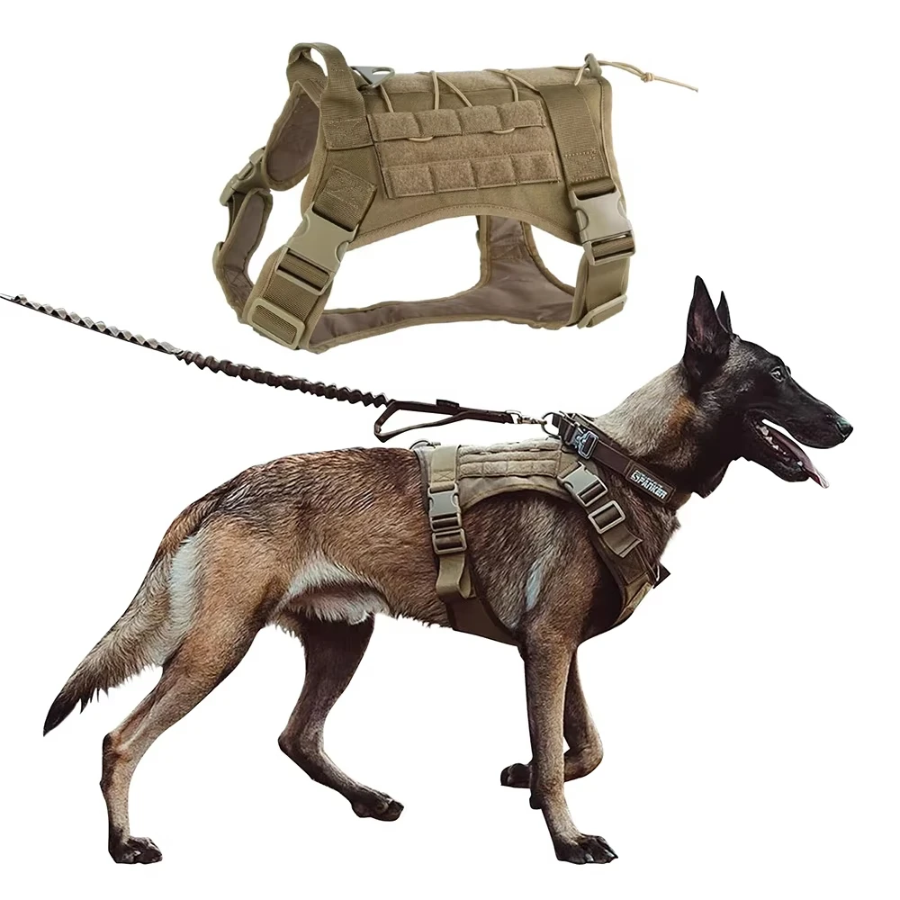 Tactical-Dog-Harness-Leash-Collar-for-Medium-Large-Dogs-Military-Pet ...