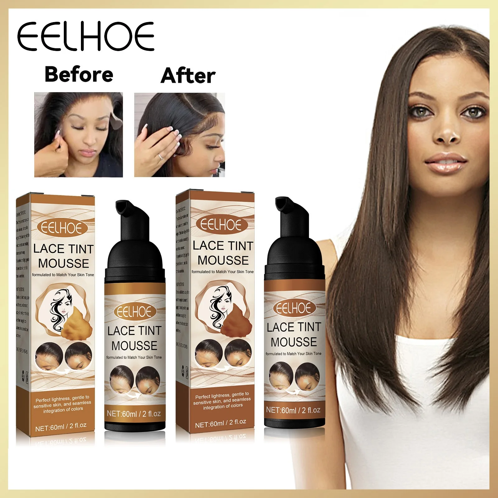 Brown-Hair-Styling-Mouse-for-Lace-Wig-Set-Hair-Beauty-Mousse-Wig-Set ...