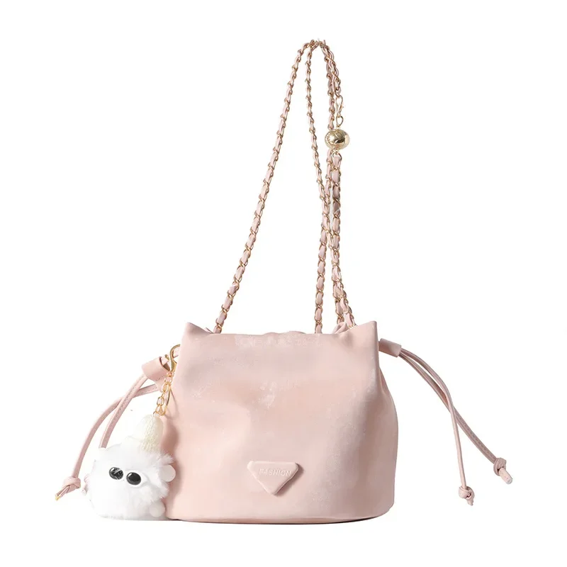 2024 new arrivel women niche chain crossbody single shoulder bucket bag ...