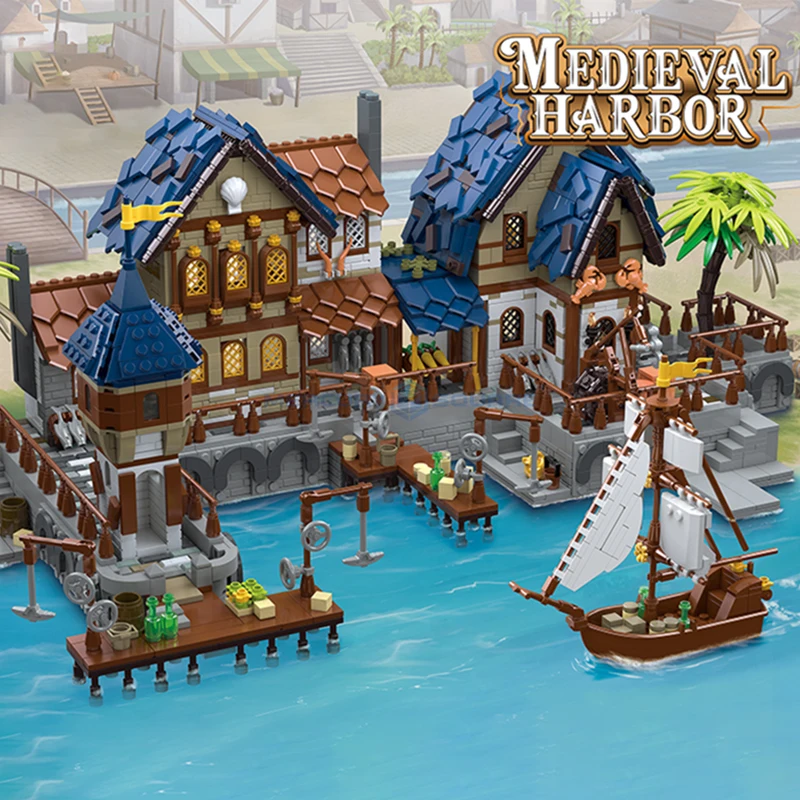 Harbor-Medieval-Town-Landscape-View-Series-MOC-Ideas-Pier-Wharf ...