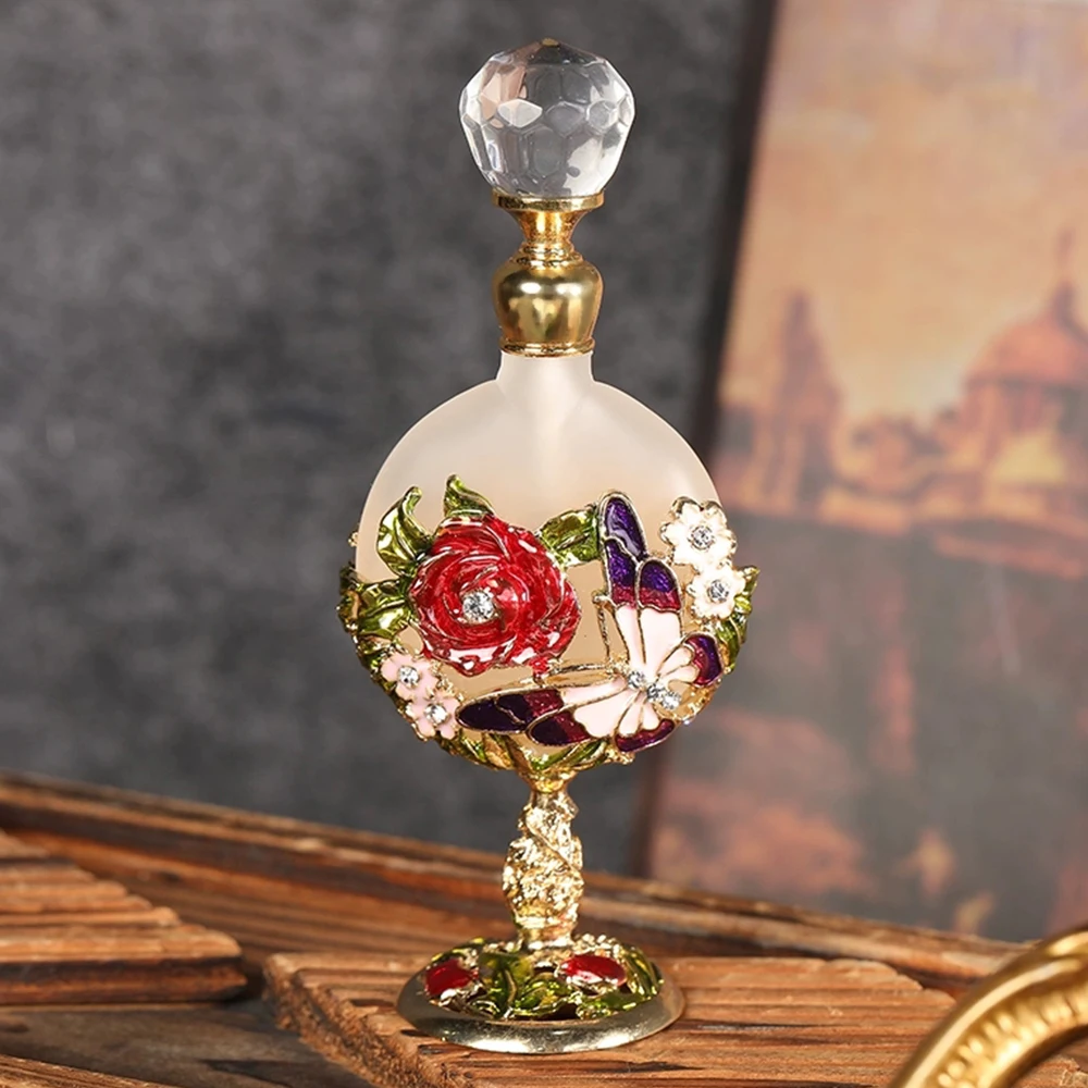 1pc 7ml Empty Vintage Perfume Bottle Golden Slime Container Rose ...