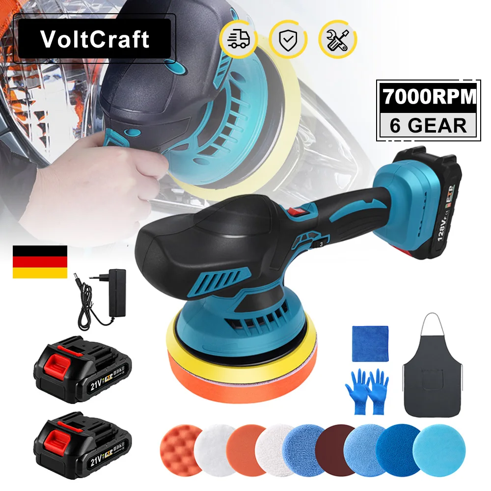 6 Gear Cordless Electric Car Polisher 7000rpm Electric Polisher Auto ...
