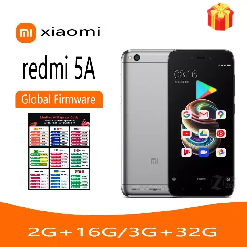 Original-Xiaomi-Redmi-5A-3g-32g-mobile-phones-celulares-smartphone ...