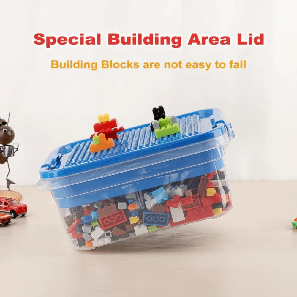 Stackable Building Blocks Storage Box Dustproof Double-layer storage ...