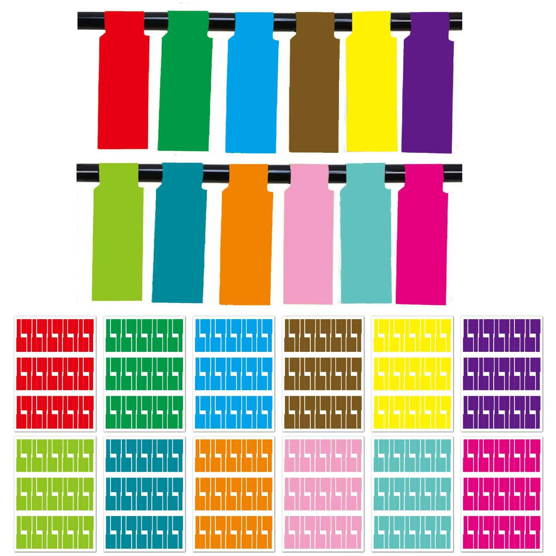 150-300Pcs-Useful-Colorful-Self-adhesive-Cable-Labels-Waterproof ...