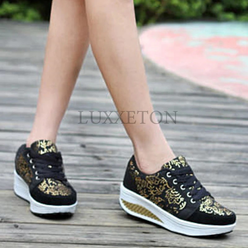 Women-s-Flowers-Sports-Shoes-Round-Toe-Lace-Up-Platform-Sneakers ...
