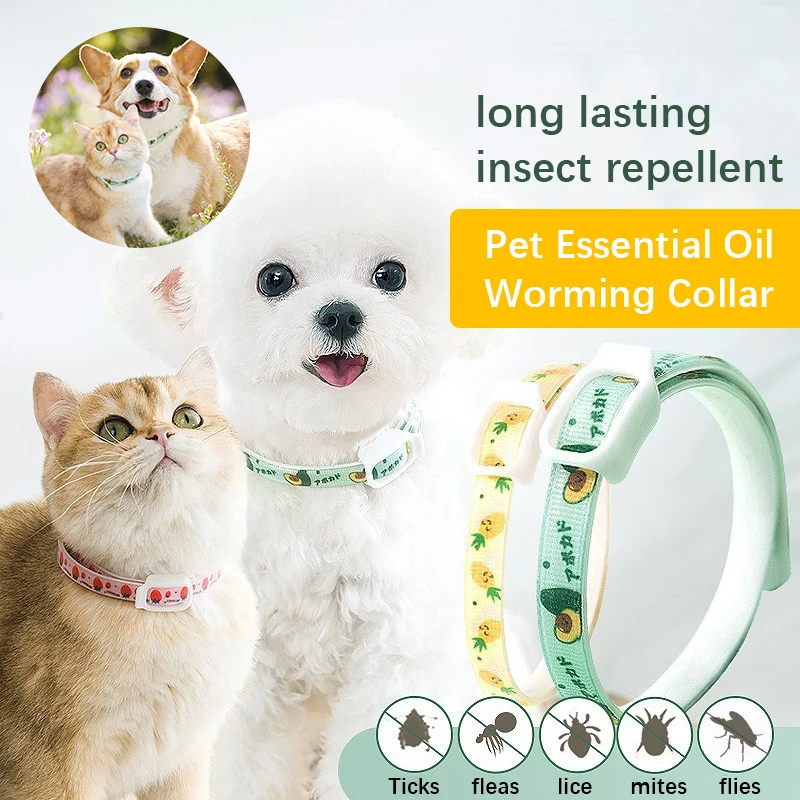 New-Dog-Deworming-Collar-Cat-Anti-Flea-Tick-Mite-Fly-External-Essential ...