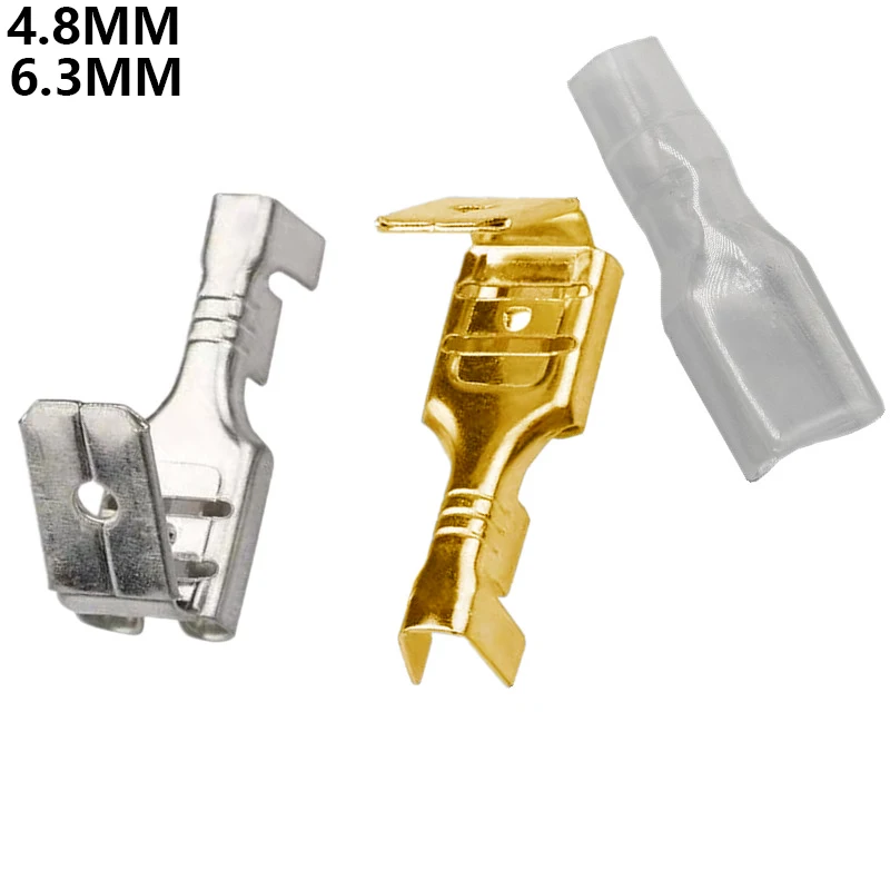 6.3mm 4.8mm Anti back Strap Self locking Plug Spring Cold Pressed ...