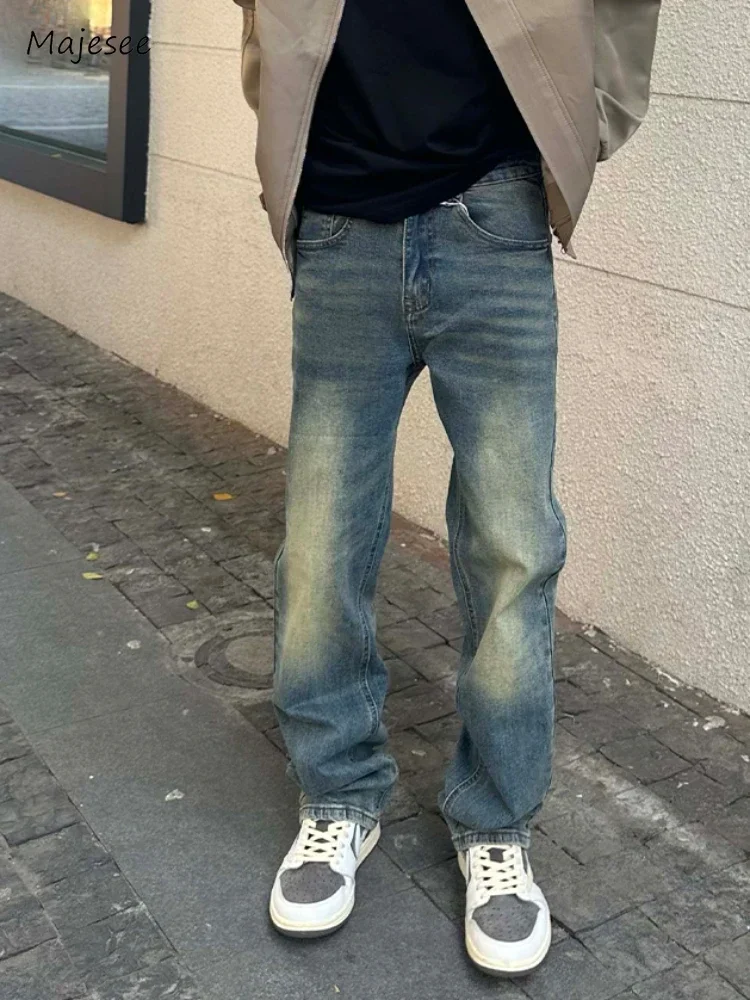 Vaqueros-rectos-para-hombre-ocio-callejero-lavado-Vintage-Popular ...