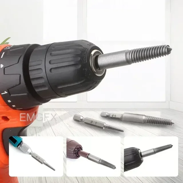 5PCs Damaged Screws Extractor Set Screw Extractors Drill Bit Left Hand ...