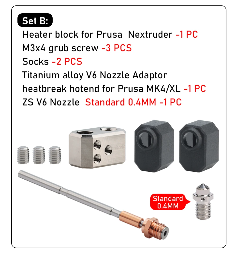 MK4 Hotend Heatblock Heatbreak KIT