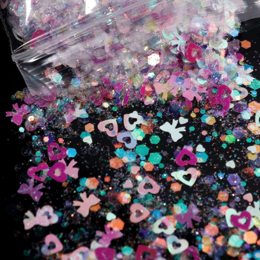 50g-Bag-Love-Heart-Nail-Flake-Sequins-Mix-Glitter-Bowknot-Hollow-Heart ...