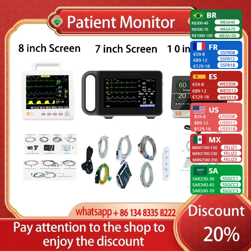 7-8-10-inch-Screen-Newborn-adult-Vet-use-portable-6-parameter-patient ...