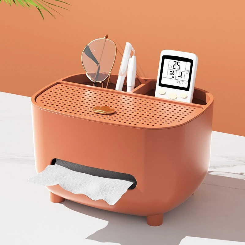 Tissue Storage Box Living Room Desktop Tissue Stationery Organizer With ...